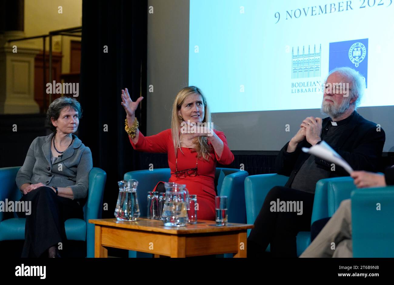 Author Cressida Cowell (centre) and former Archbishop of Canterbury Dr ...