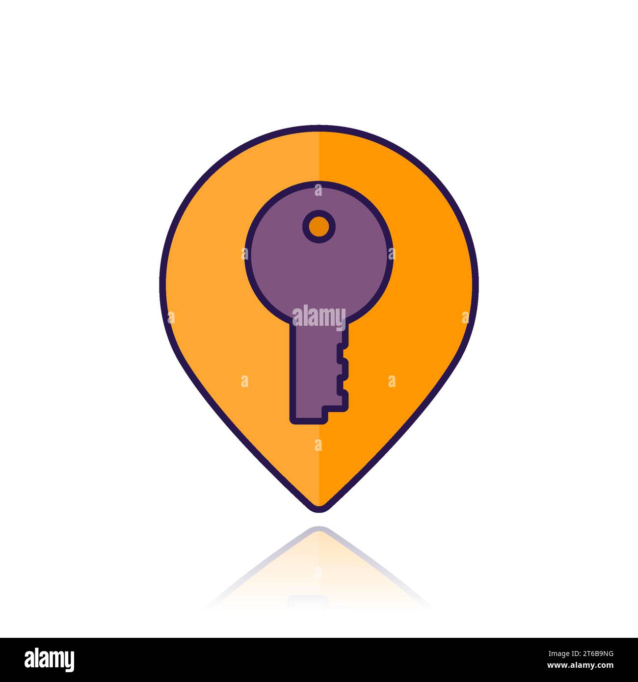 key and marker icon with outline Stock Vector Image & Art - Alamy