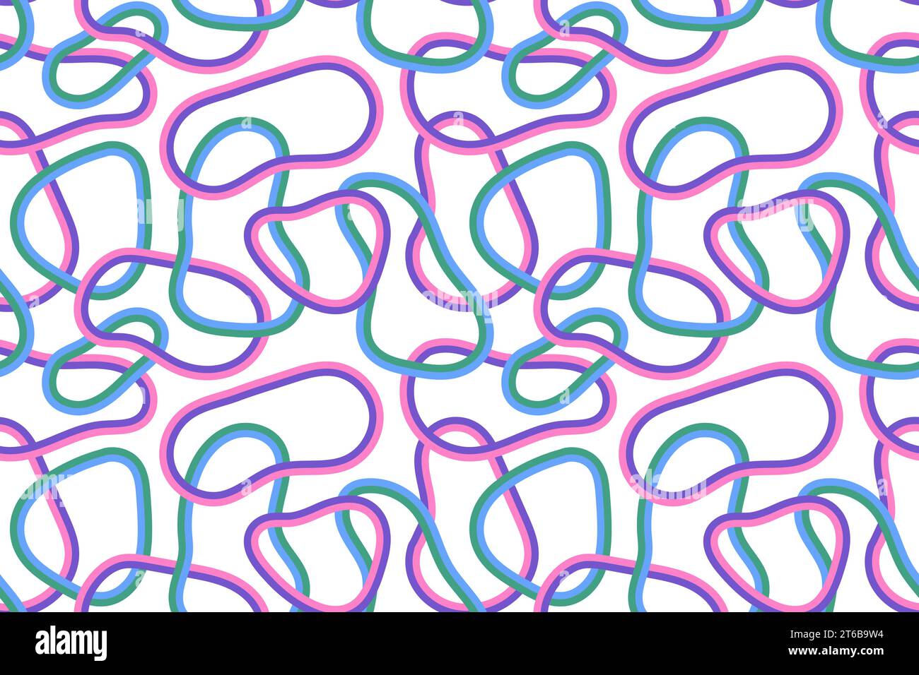 Creative cute squiggle print with colored abstract squiggles. Seamless ...