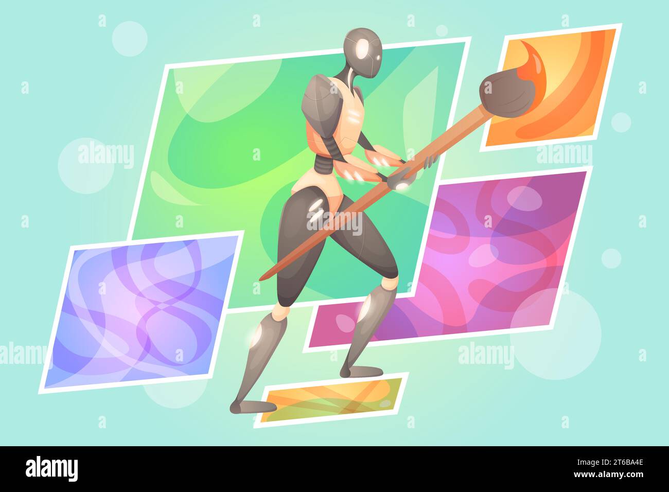 Artwork creation and digital design with AI vector illustration ...