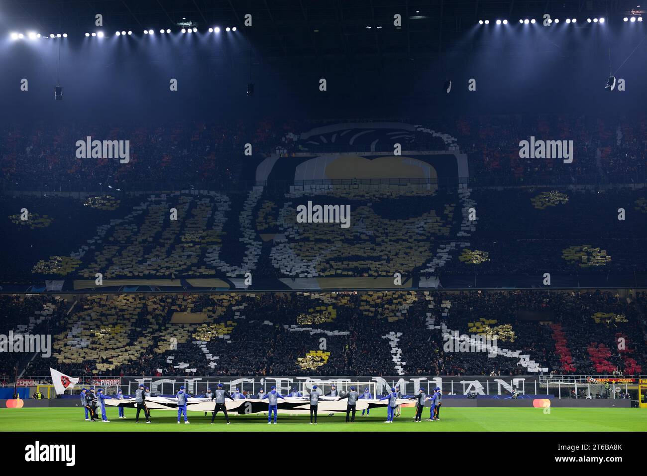 Fans of AC Milan in sector 'Curva Sud' show their support during the ...