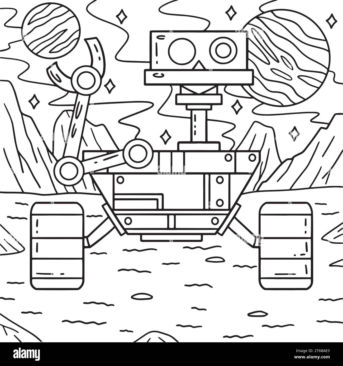 Rover Robot Coloring Page for Kids Stock Vector Image & Art - Alamy