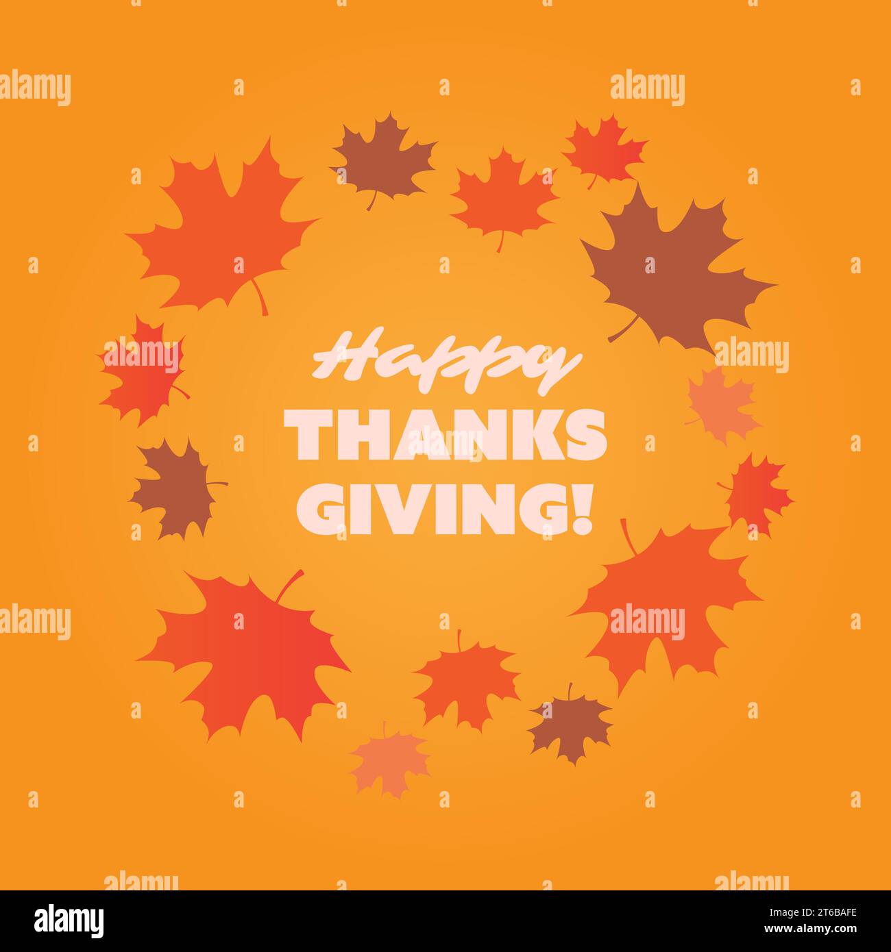 Happy Thanksgiving Card Design Layout, Template with Scattered Fallen ...