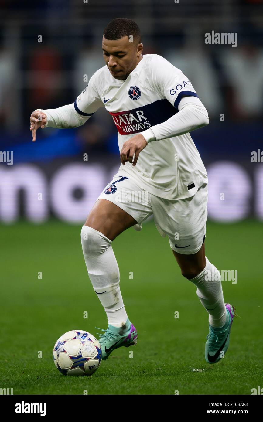 Kylian Mbappe of Paris Saint-Germain FC in action during the UEFA ...