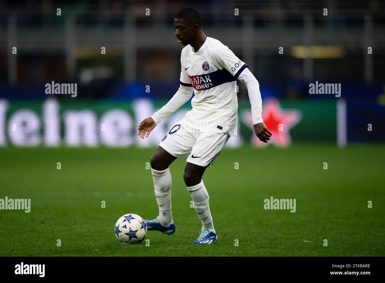 Ousmane Dembele of Paris Saint-Germain FC in action during the UEFA ...