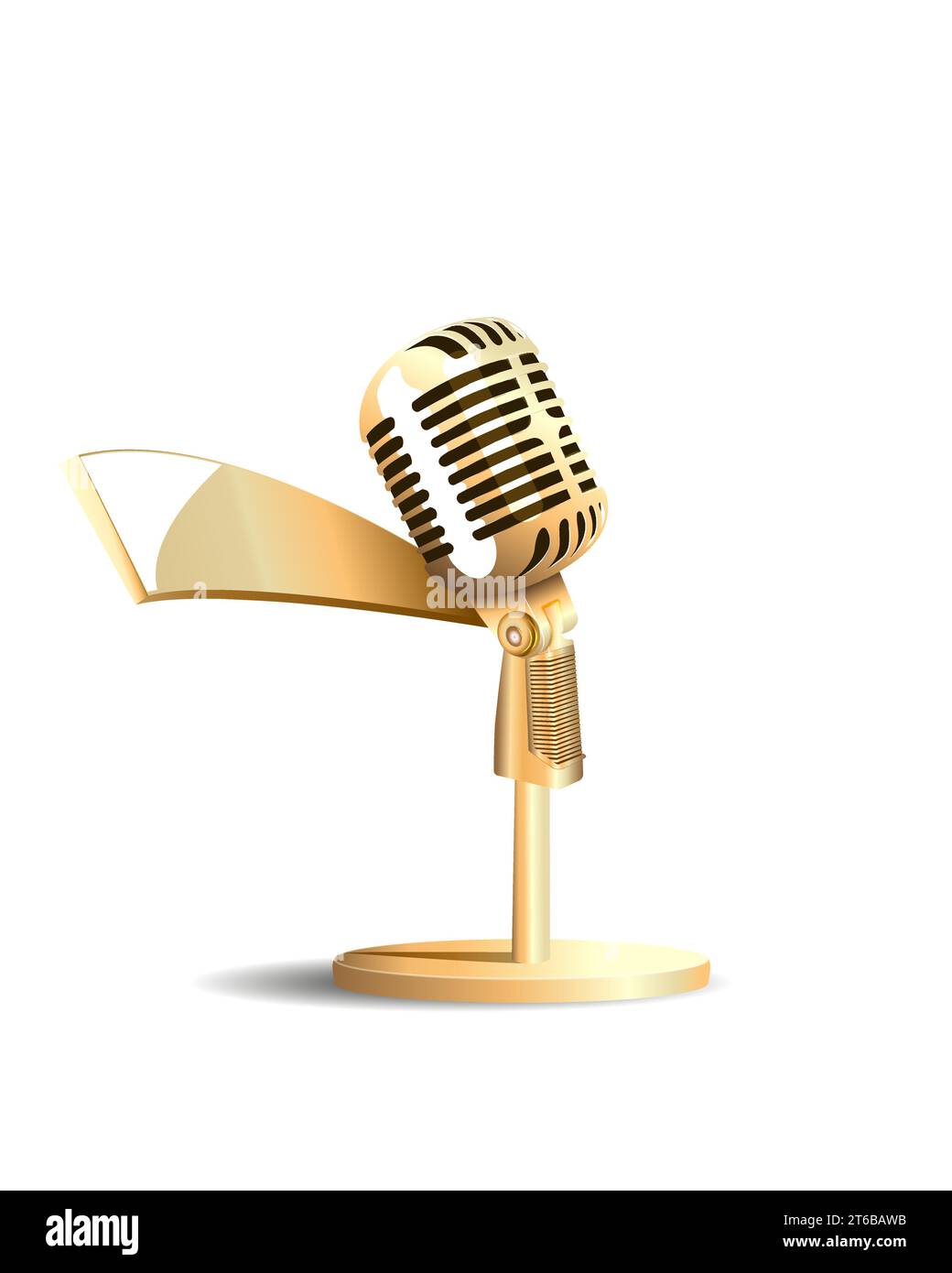 3d golden vintage microphone stand Stock Vector Images - Alamy