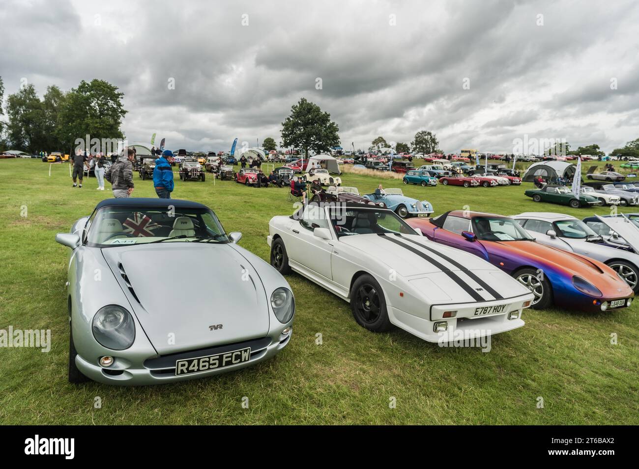 Tarporley, Cheshire, England, July 30th 2023. Row of TVRs at a car meet ...