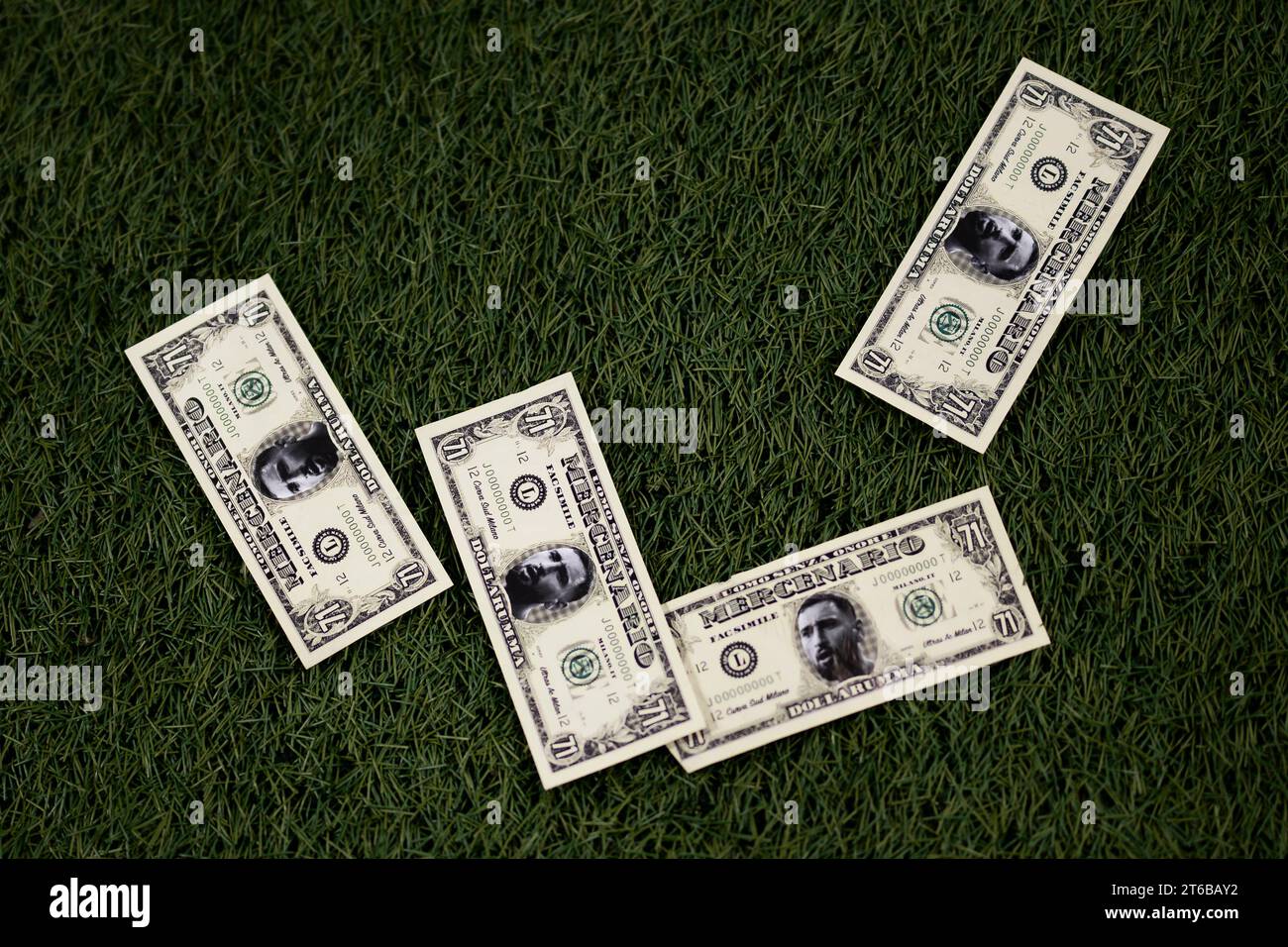 Fake money bearing the image of former AC Milan goalkeeper Gianluigi ...
