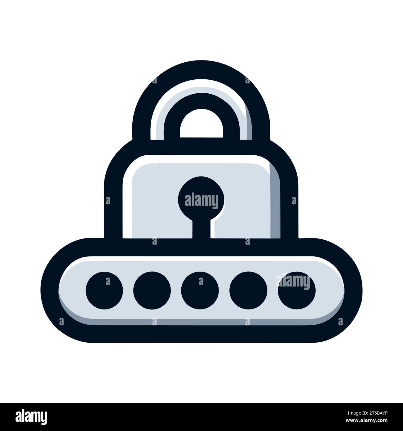 Combination lock icon. Conceptual image of a padlock with a dial on the ...