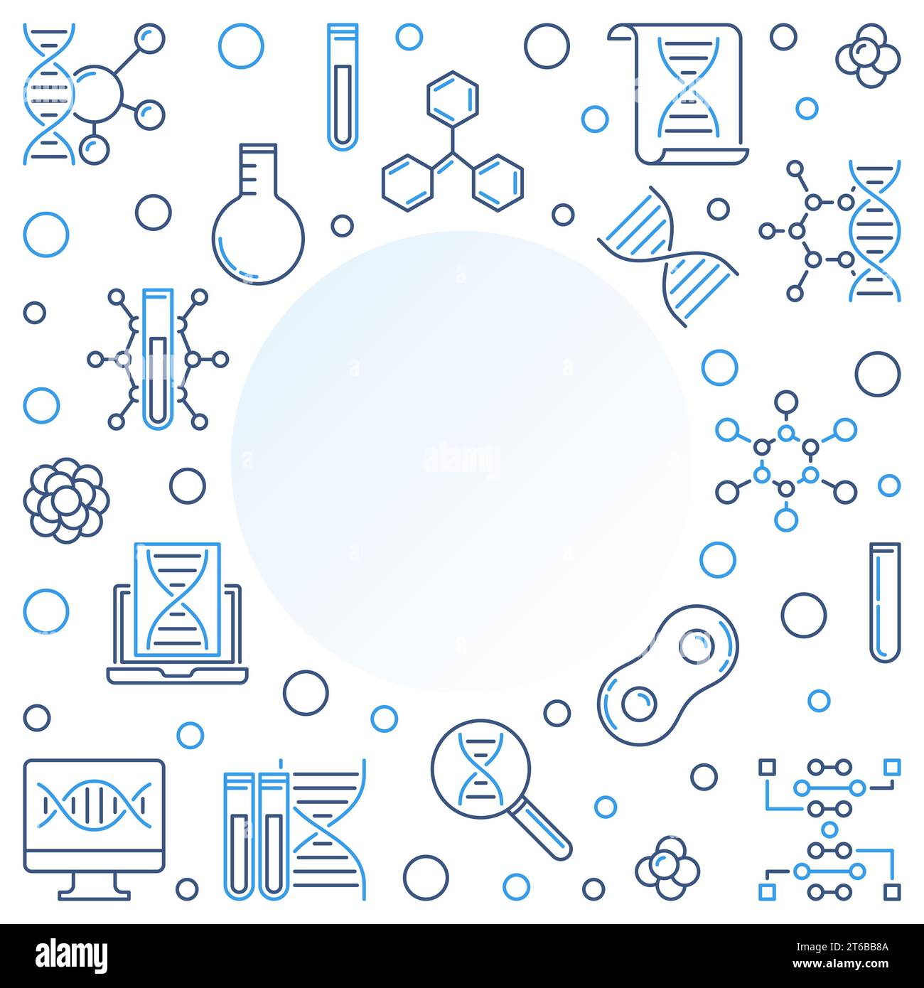 Biological Engineering and Science vector minimal frame or illustration ...