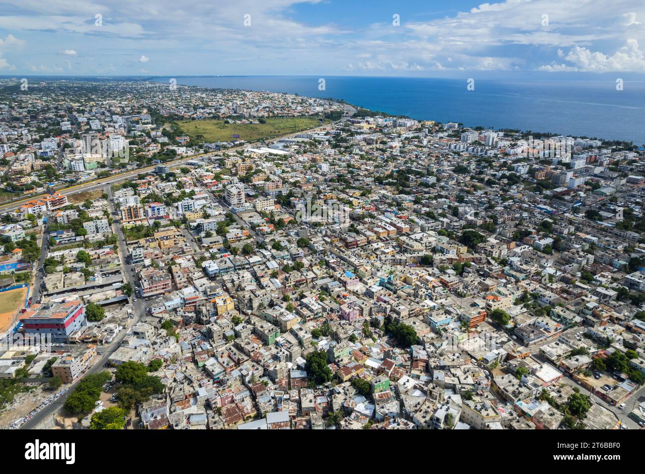 Aerial view of the Santo Domingo, Capital Of Dominican Republic, its ...