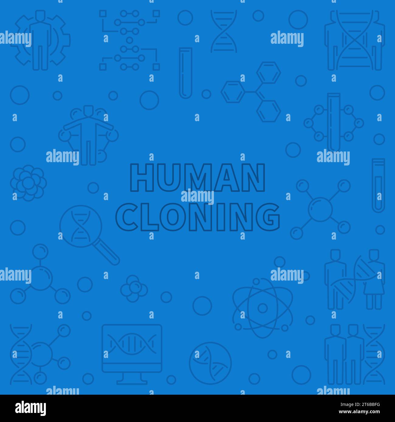 Human Cloning vector concept blue illustration in thin line style Stock Vector Image & Art - Alamy