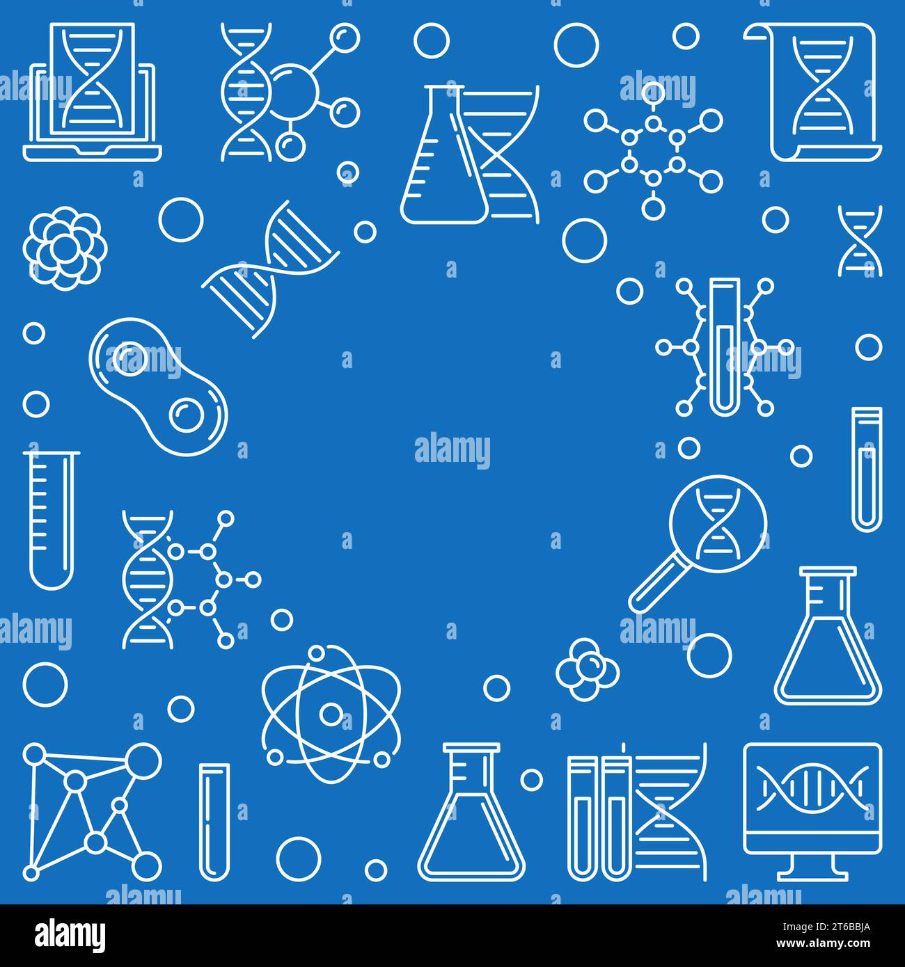 Vector Genetics and Science concept simple illustration or frame in ...