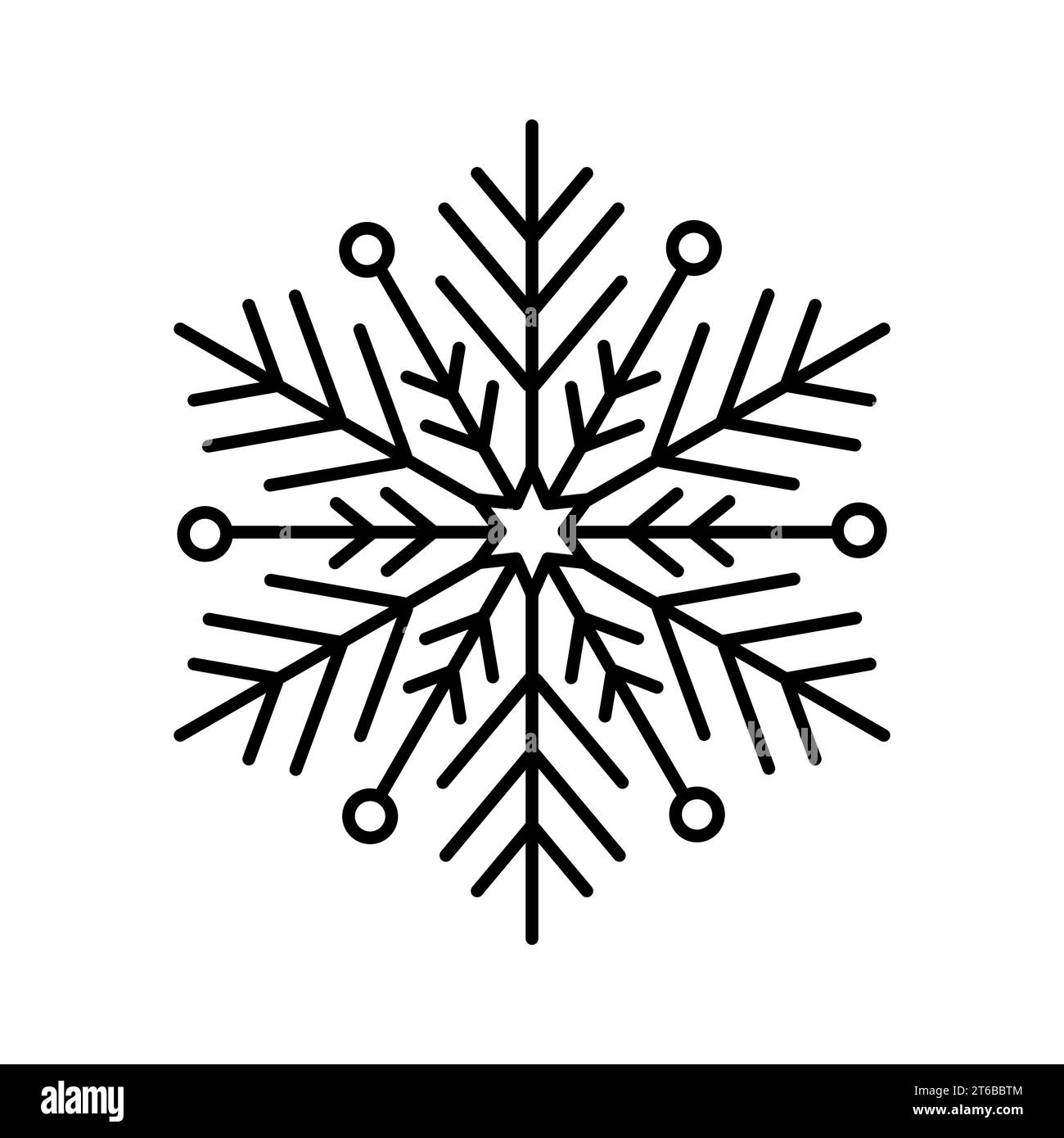 Simple christmas icon snowflake. Abstract snow logo frost cold weather ...