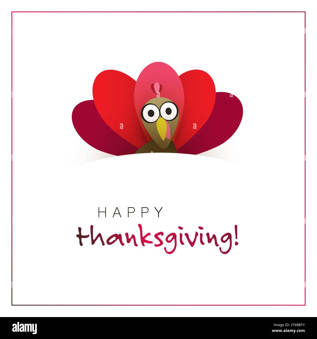 Happy Thanksgiving Card Design Template with Turkey Stock Vector Image ...