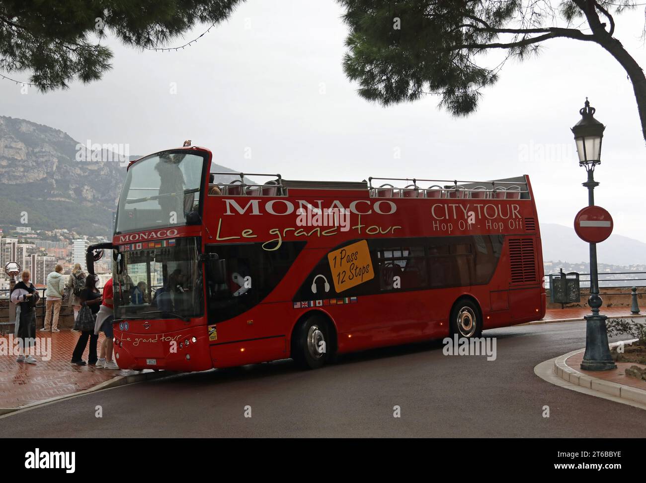 City tour bus at Monaco Ville Stock Photo - Alamy