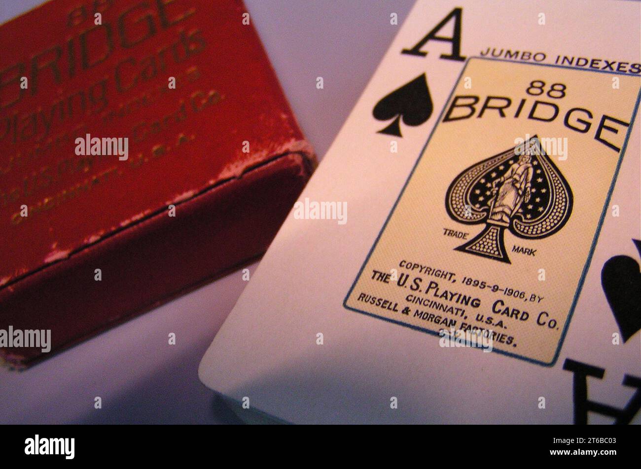 US Playing Card Co bridge cards from 1906 featuring jumbo indexes Stock ...