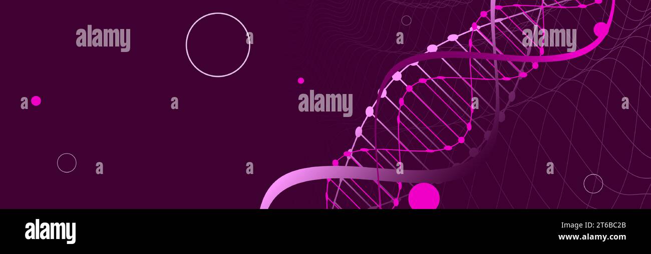 Hand drawn DNA abstract molecule. Medical science, genetic ...