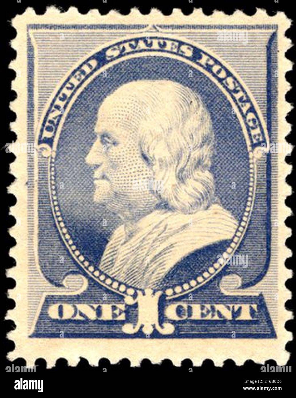 US stamp 1887 1c Franklin Stock Photo - Alamy
