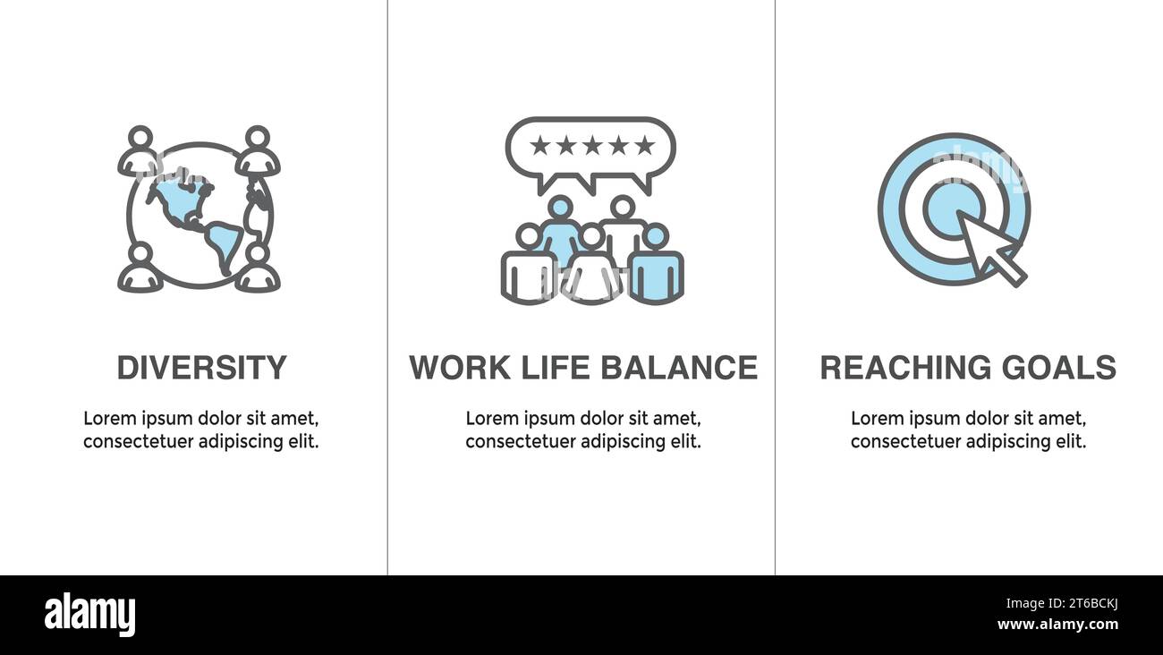 Core Values icon set and web header banner showing icons with core ...