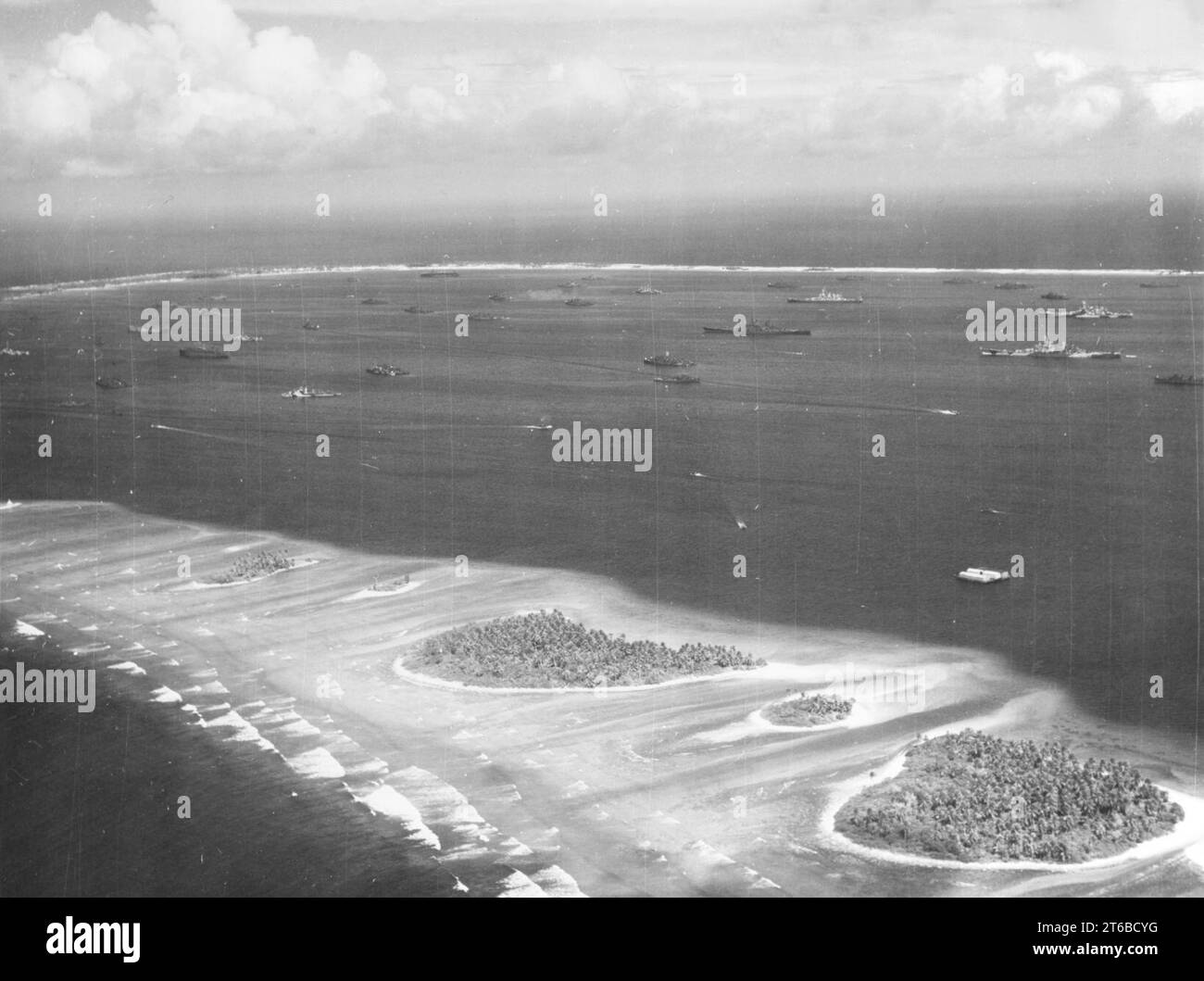 US warships at Majuro in 5 June 1944 Stock Photo - Alamy