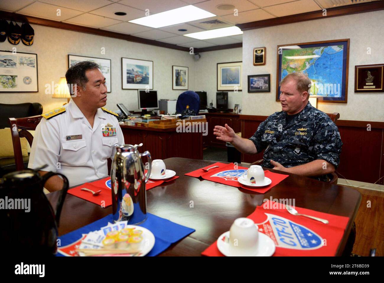 US, Japanese rear admirals visit 130827 Stock Photo - Alamy