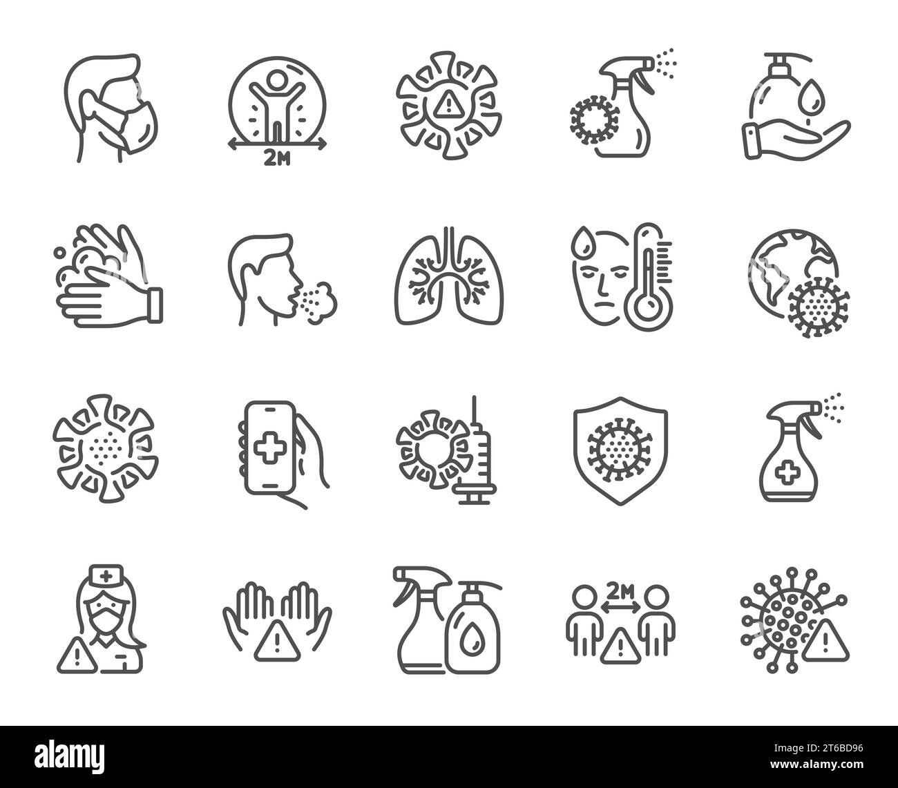 Coronavirus line icons. Medical Mask, Washing Hands, Corona Virus ...