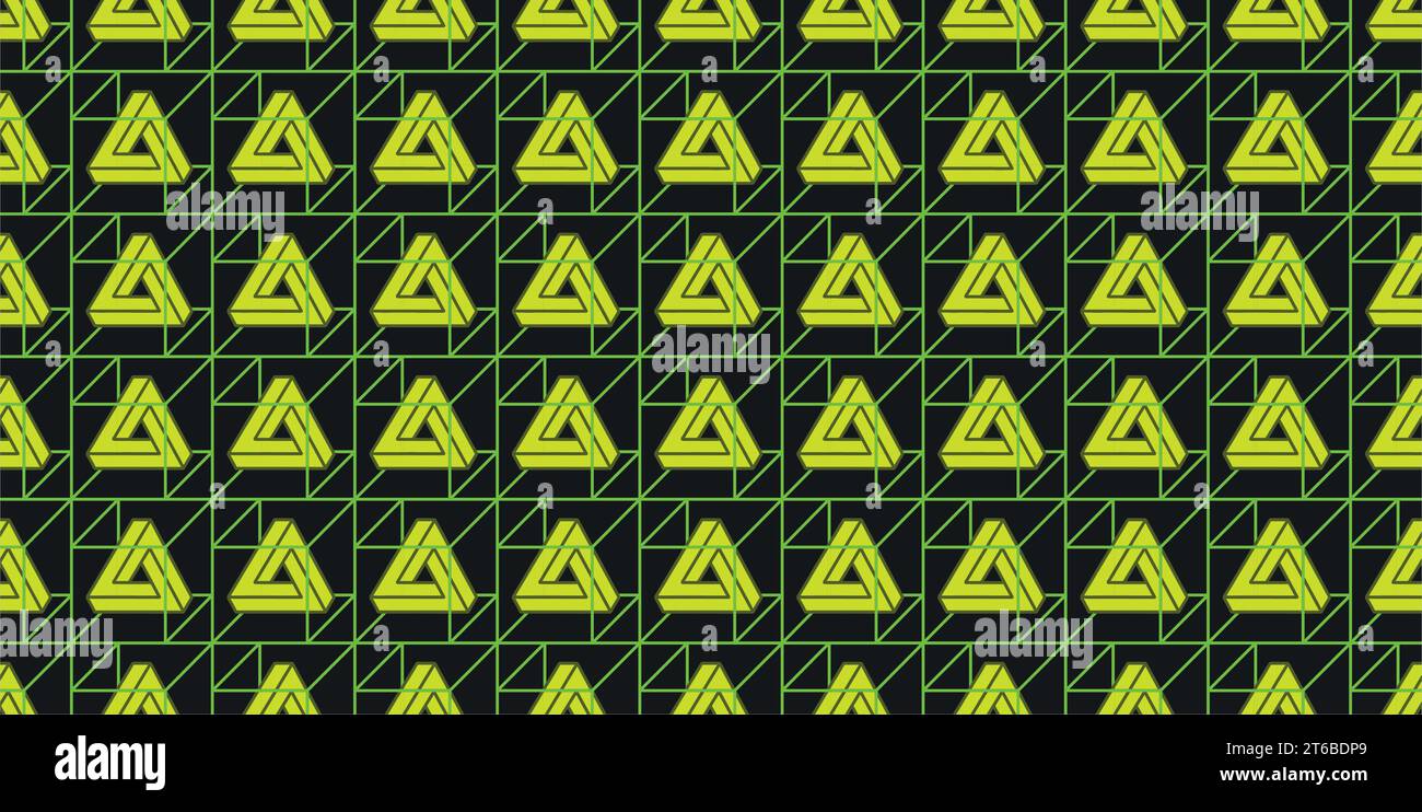Triangle Illusion Inside A Cube Seamles Pattern Stock Vector Image