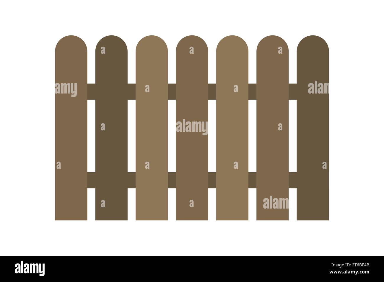 Wooden fence simple flat vector. Cartoon style picket fence isolated ...