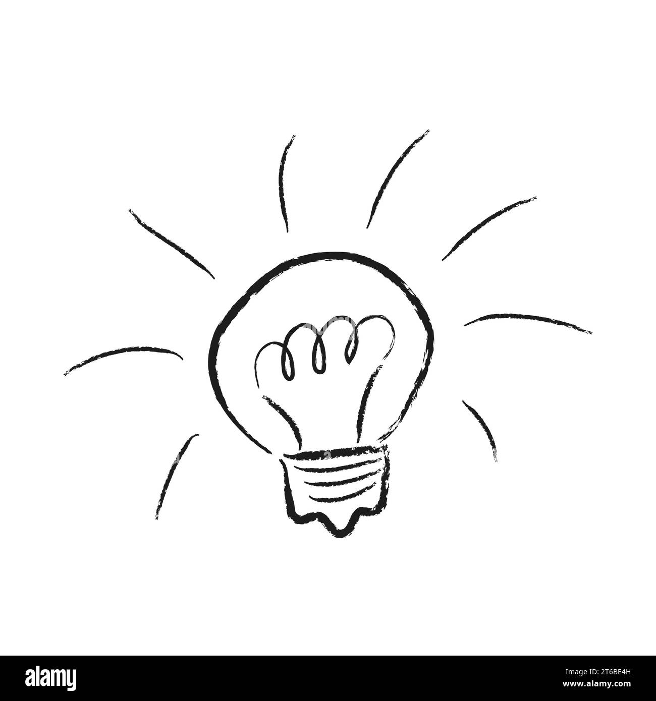 Light bulb idea concept. Hand drawn pencil sketch. Isolated lightbulb ...