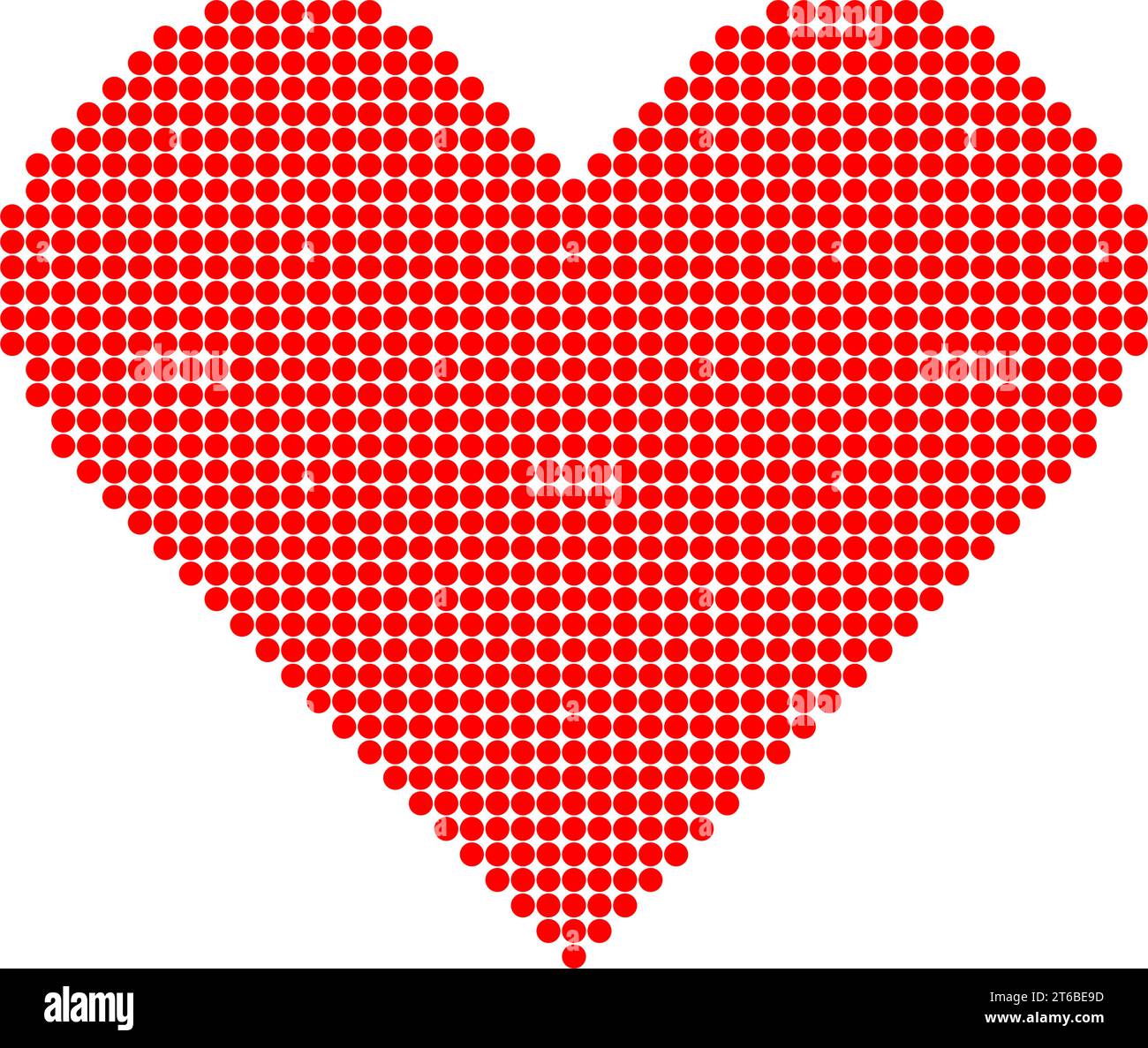 Pixel heart with red dot pattern. Valentine day love symbol. Pop art ...