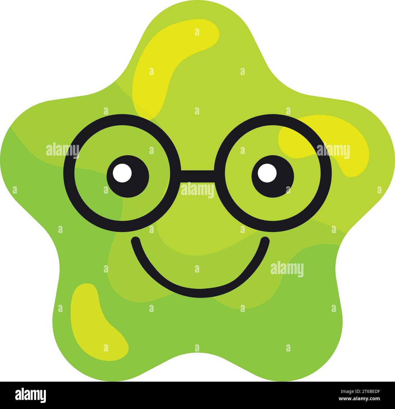 Isolated happy cute star shape with eyeglasses Vector Stock Vector ...