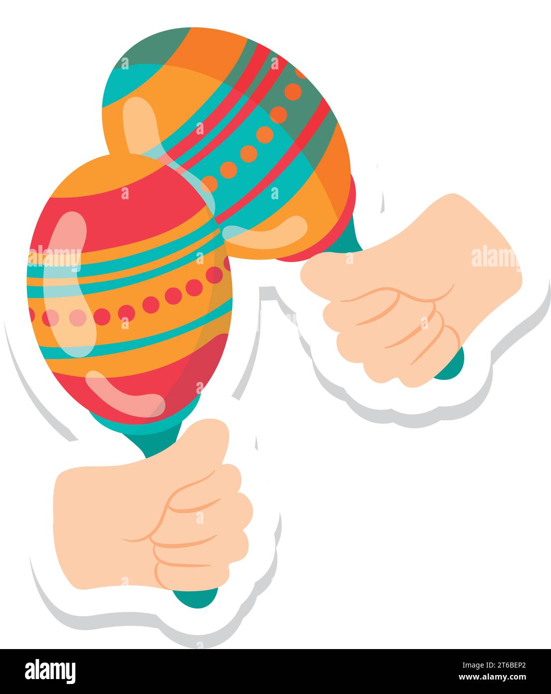 Pair of hands playing maracas sticker Musical instrument Vector Stock ...