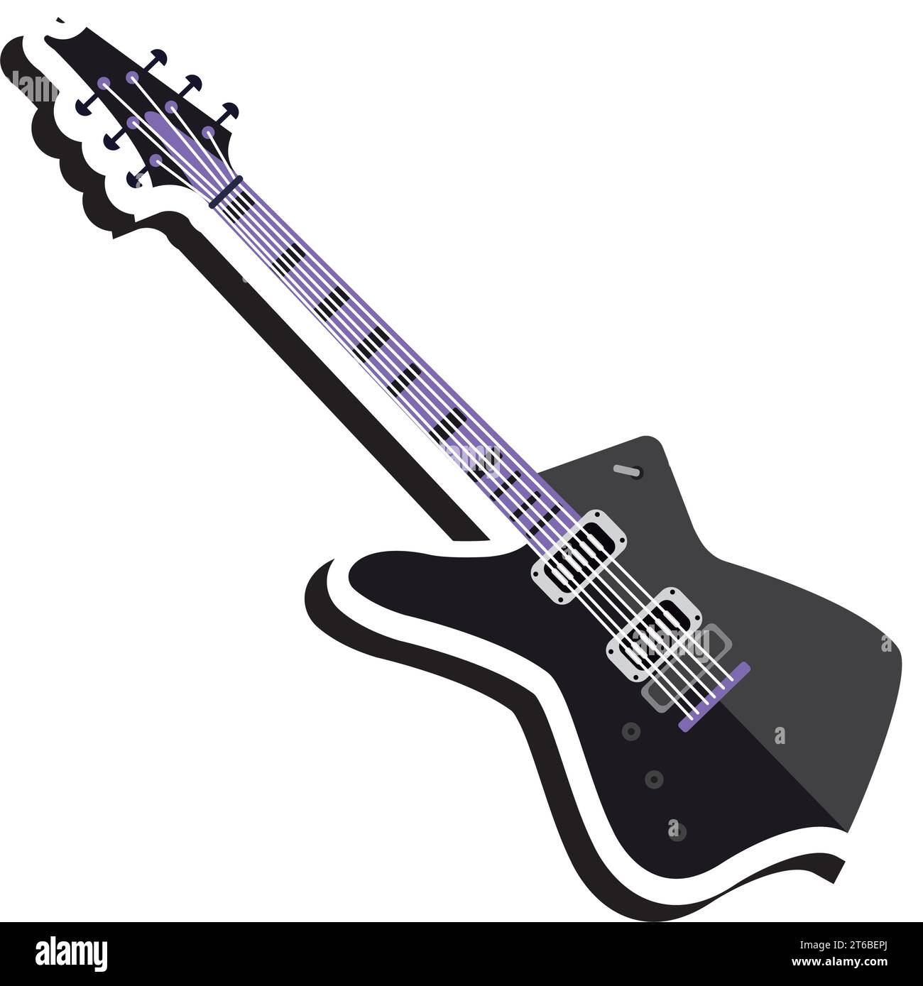Isolated electric guitar musical instrument sticker Vector Stock Vector ...