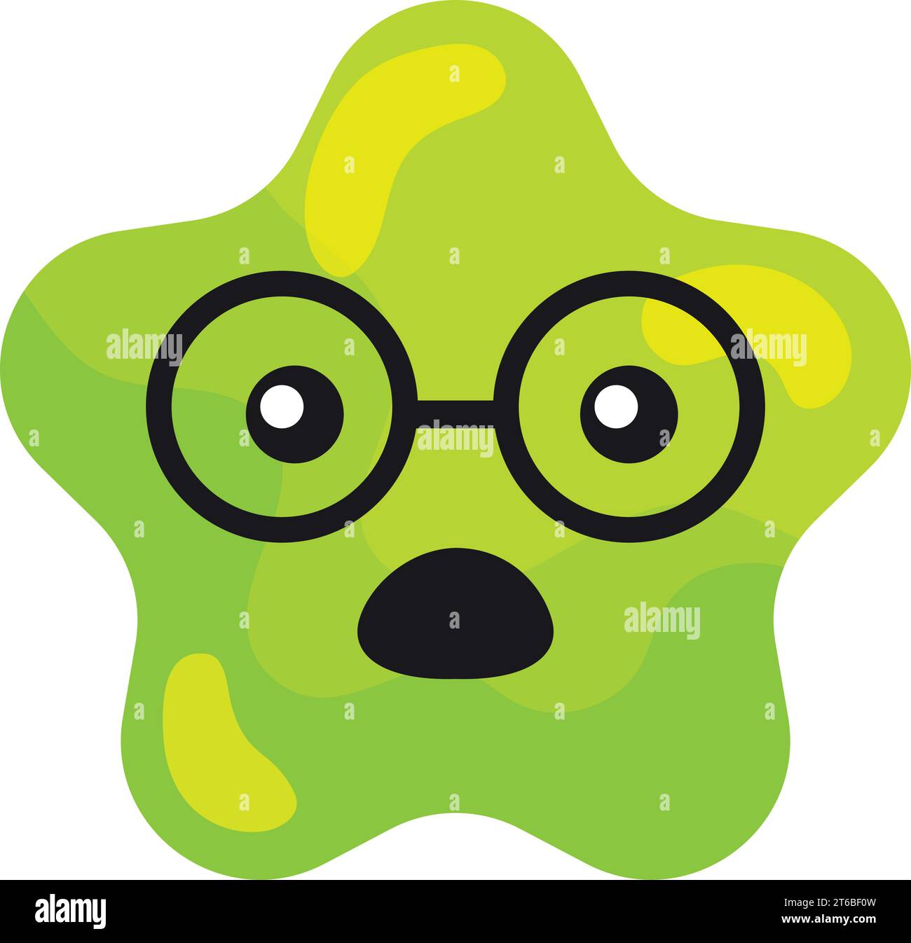 Isolated surprised cute star shape emoji with eyeglasses Vector Stock ...