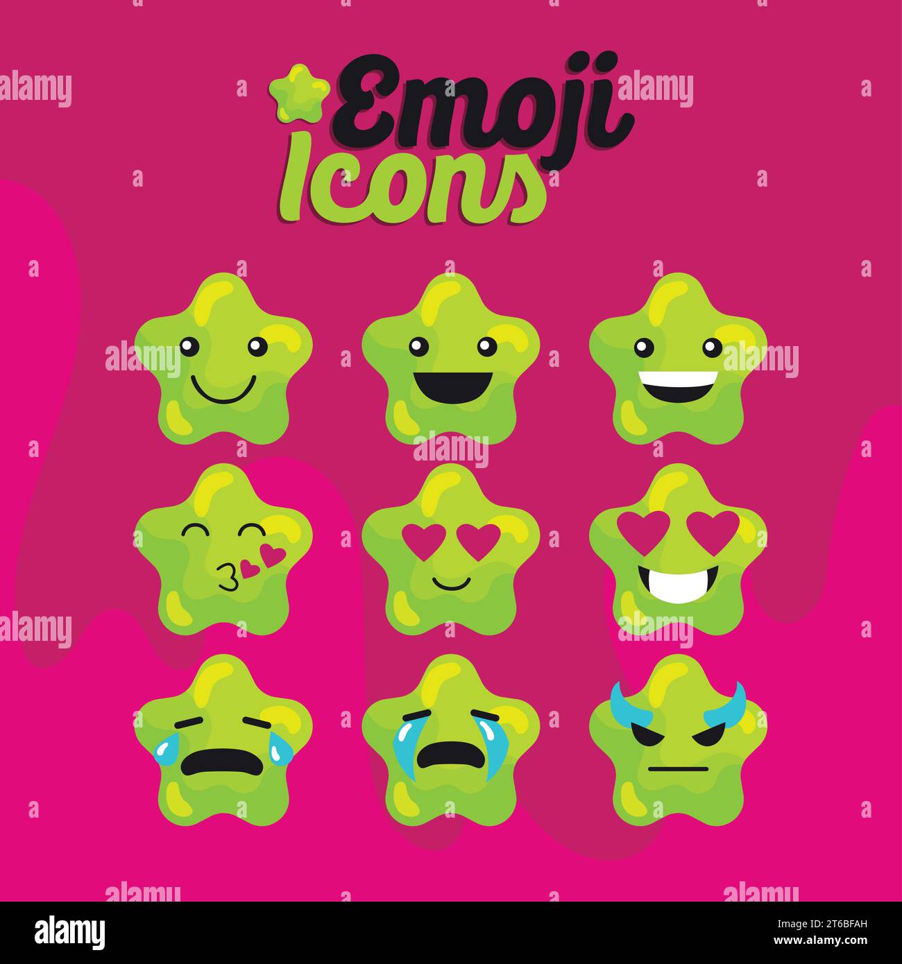 Set of colored cute star shape emoji Vector Stock Vector Image & Art ...
