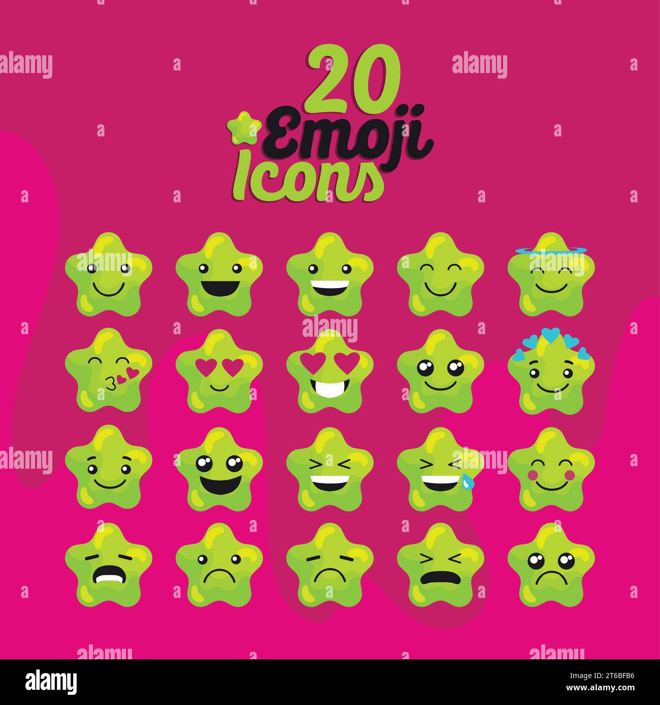 Set of colored cute star shape emoji Vector Stock Vector Image & Art ...