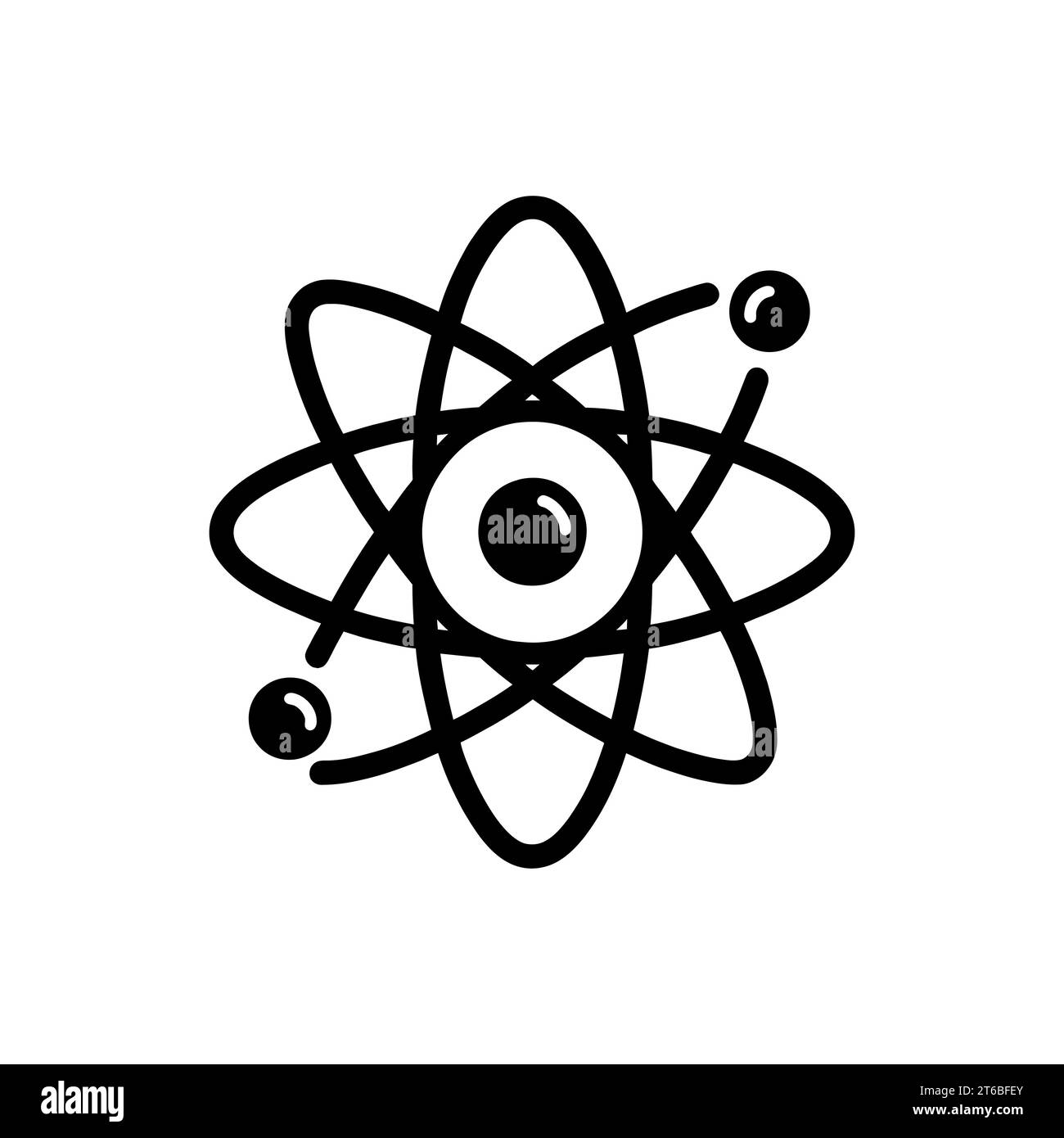 Atom simple thin line icon . Vector illustration Stock Vector Image ...