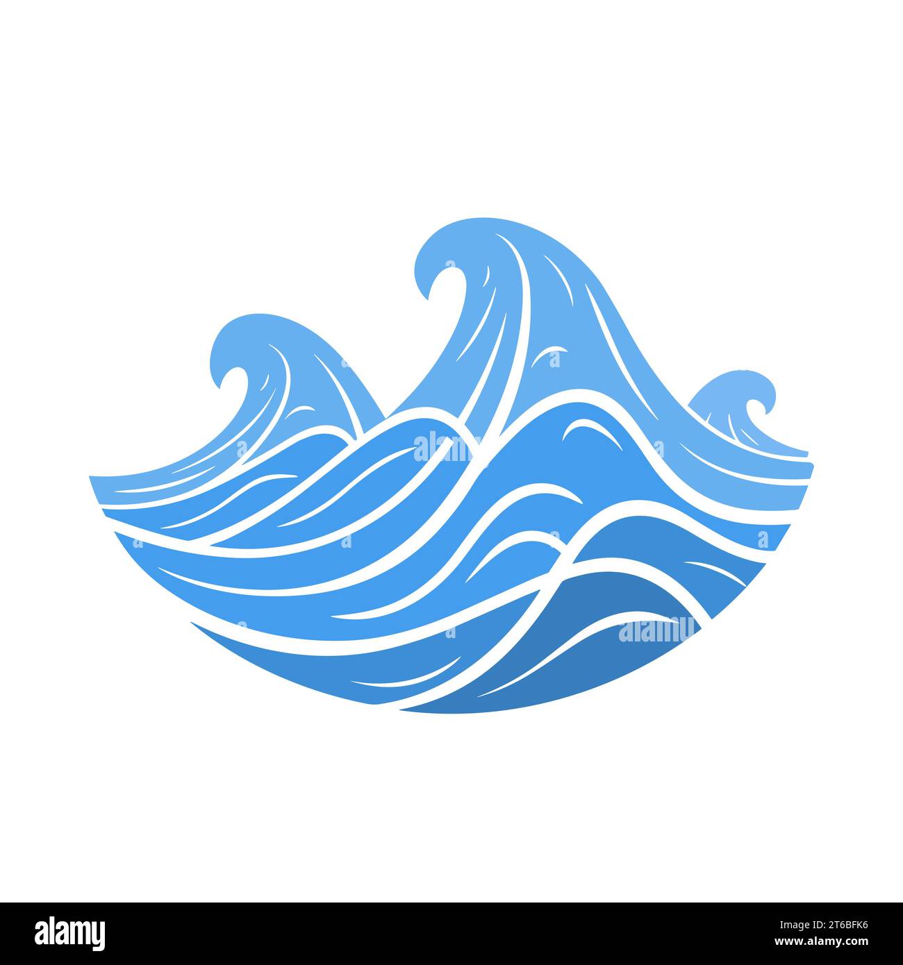 Sea wave icon. Blue image of a wave on white background. Vector ...