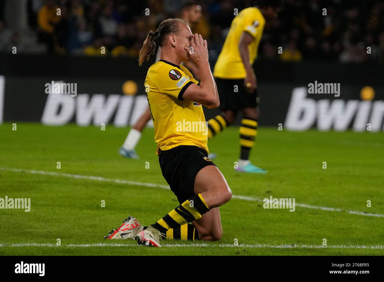 AEK's Domagoj Vida reacts after a failed attempt to score during the ...