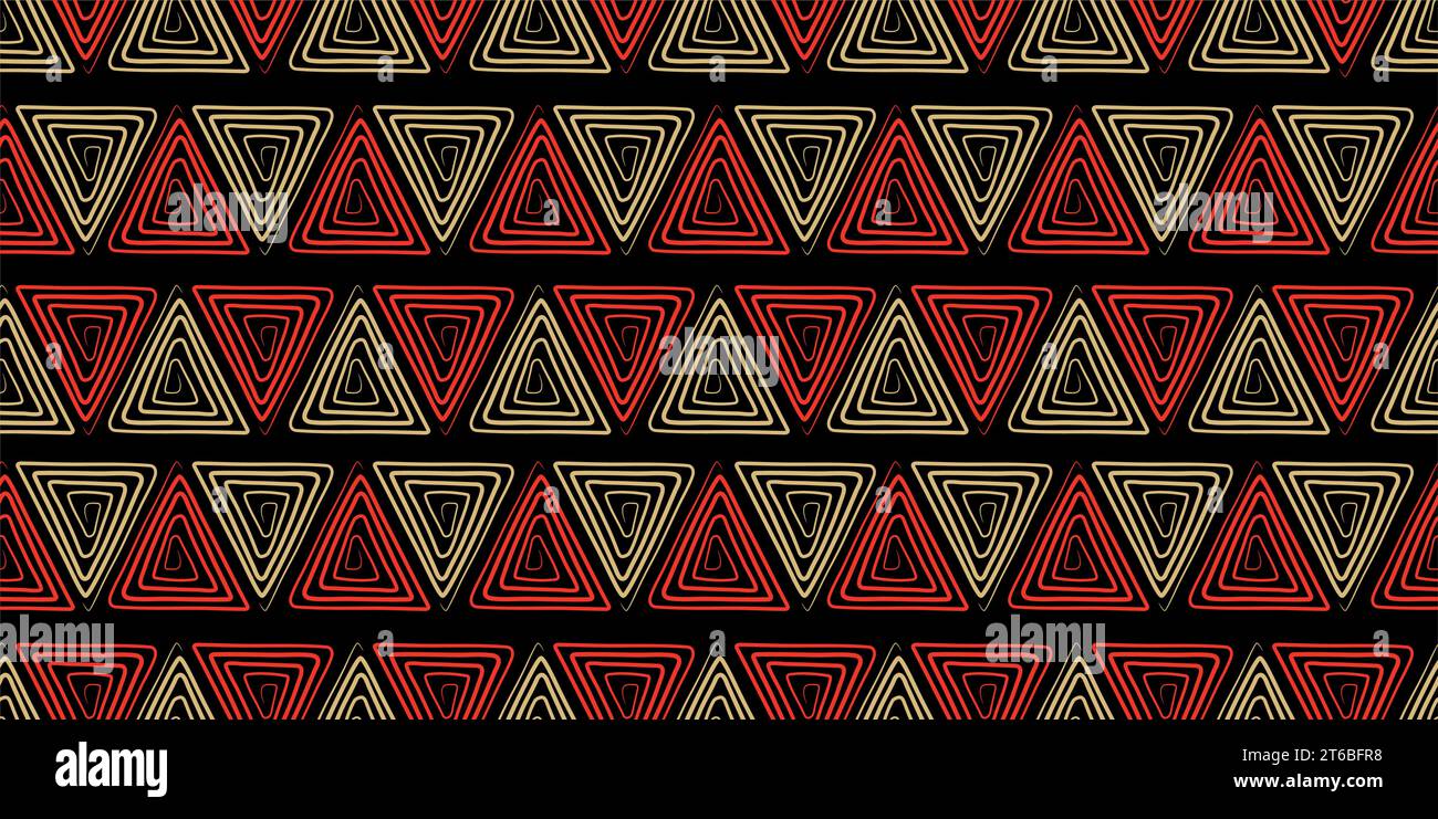 Ancient triangle indigenous style seamless pattern art Stock Vector ...