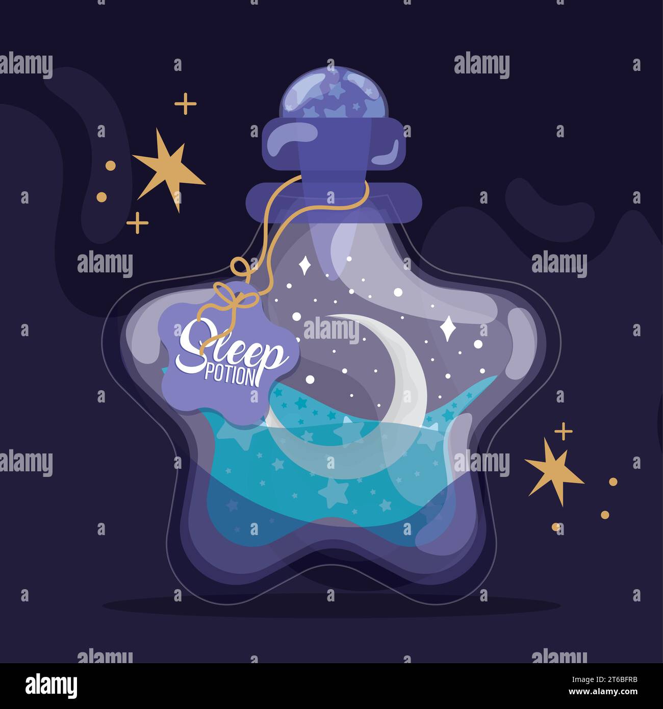 Isolated colored magical sleep potion elixir Vector Stock Vector Image ...