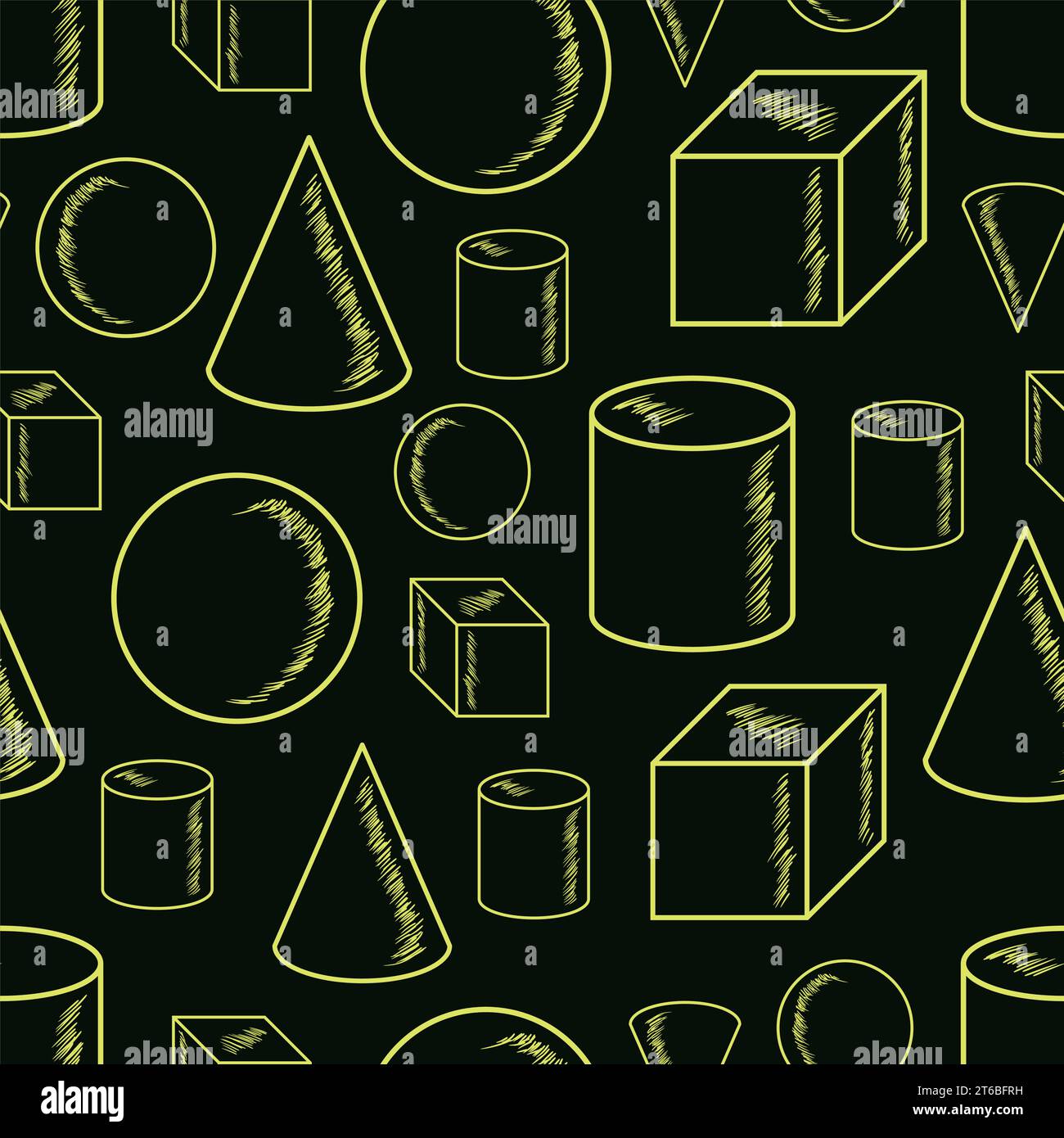 3D geometric basic forms figures seamless pattern Stock Vector Image ...