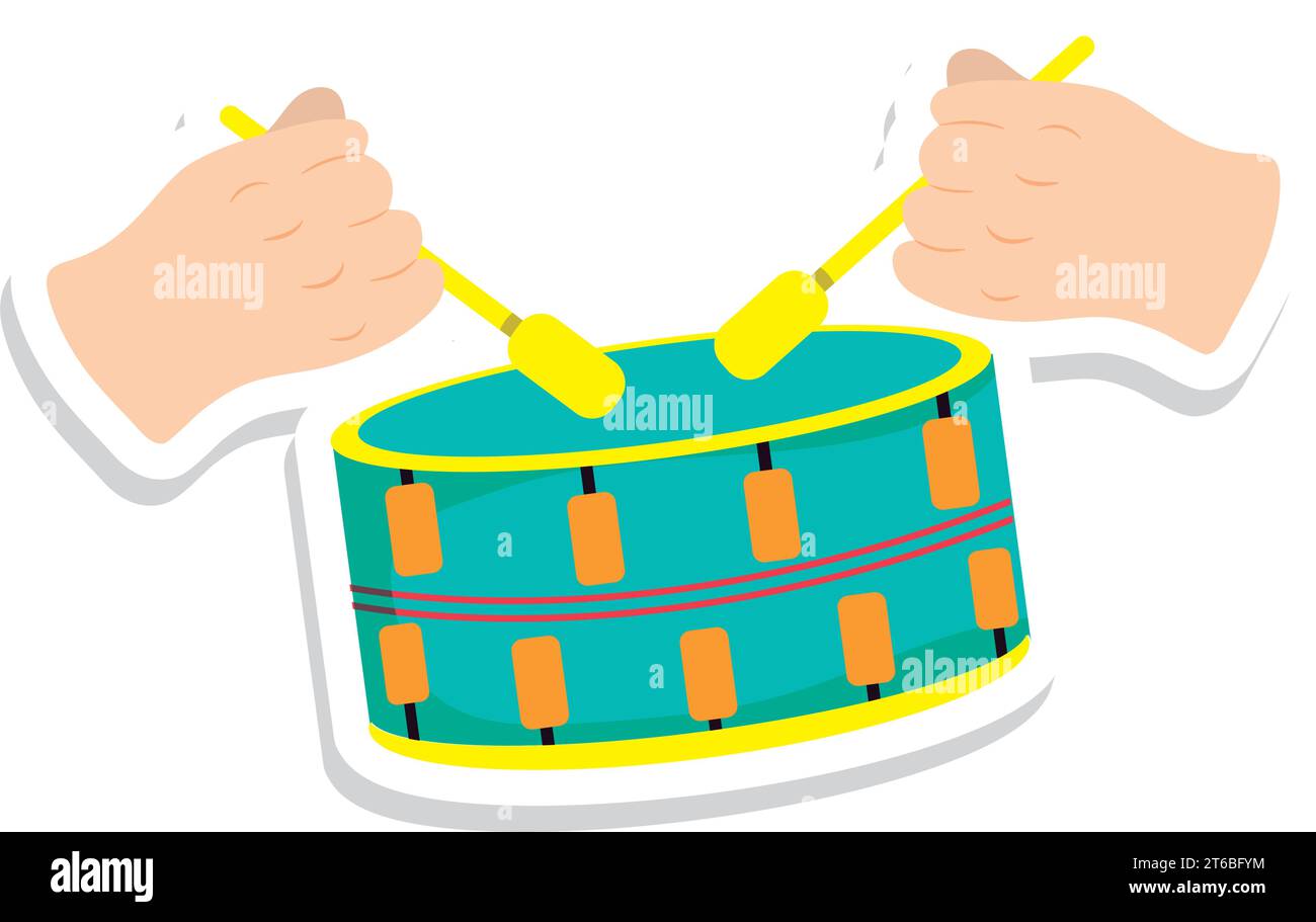 Hands playing drums Stock Vector Images - Alamy
