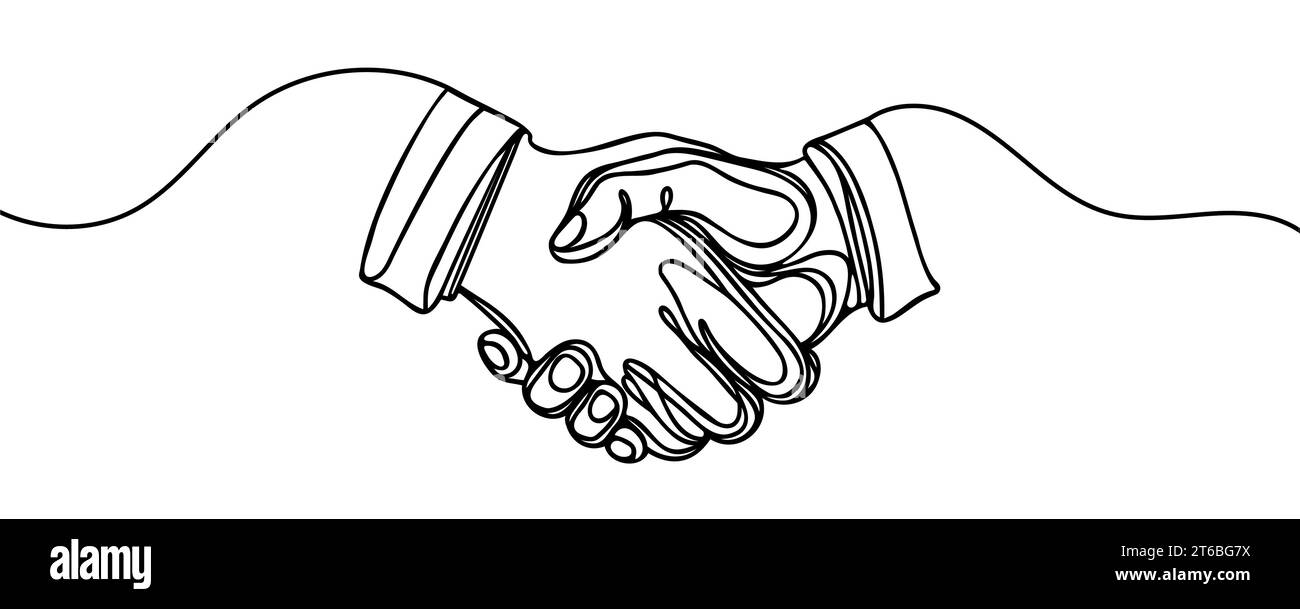 continuous line drawing of handshake. Vector illustration Stock Vector ...