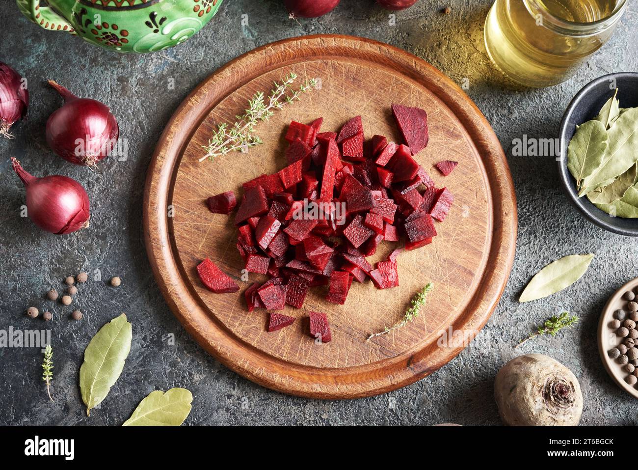 Sliced beetroot with onions and spices - preparation of fermented beet ...