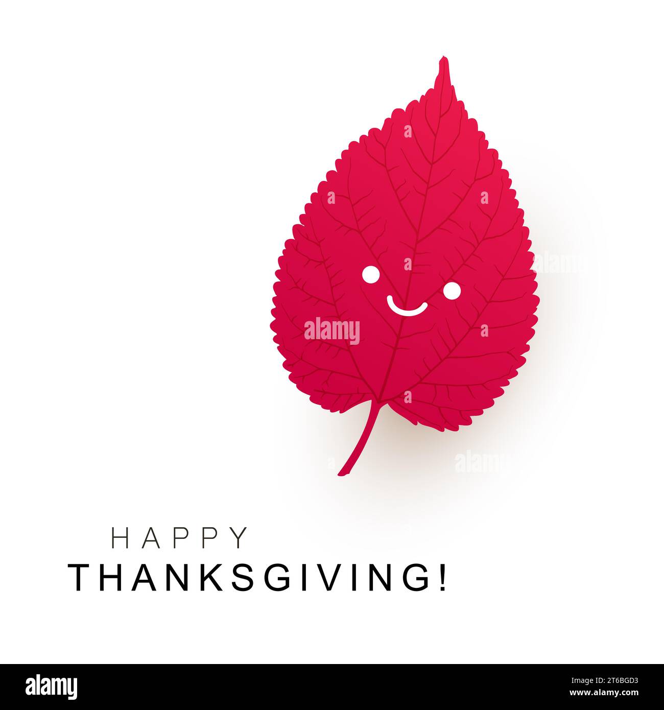 Modern Style Happy Thanksgiving Card Layout with Smiling Face on a Red ...