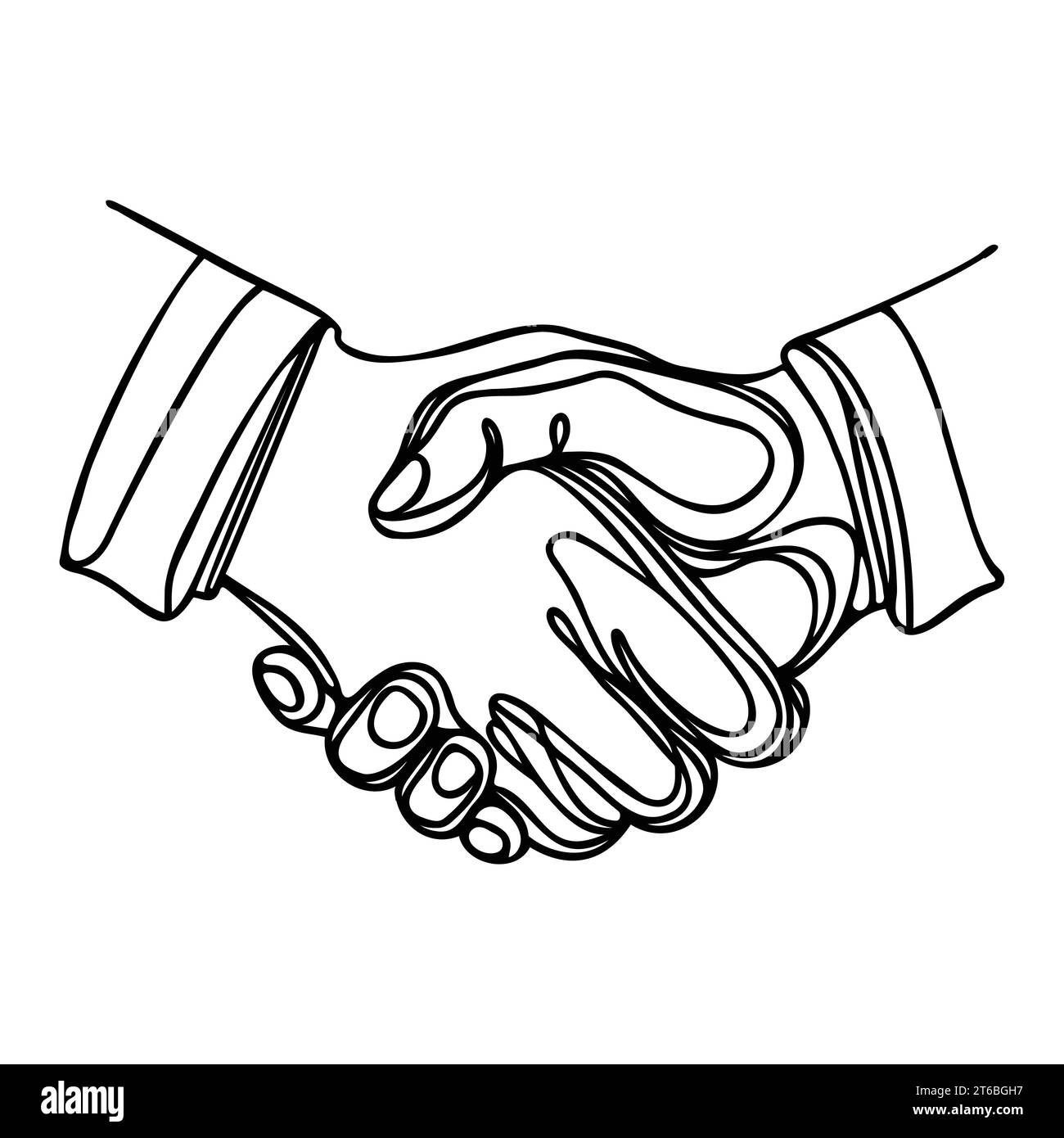 continuous line drawing of handshake. Vector illustration Stock Vector ...