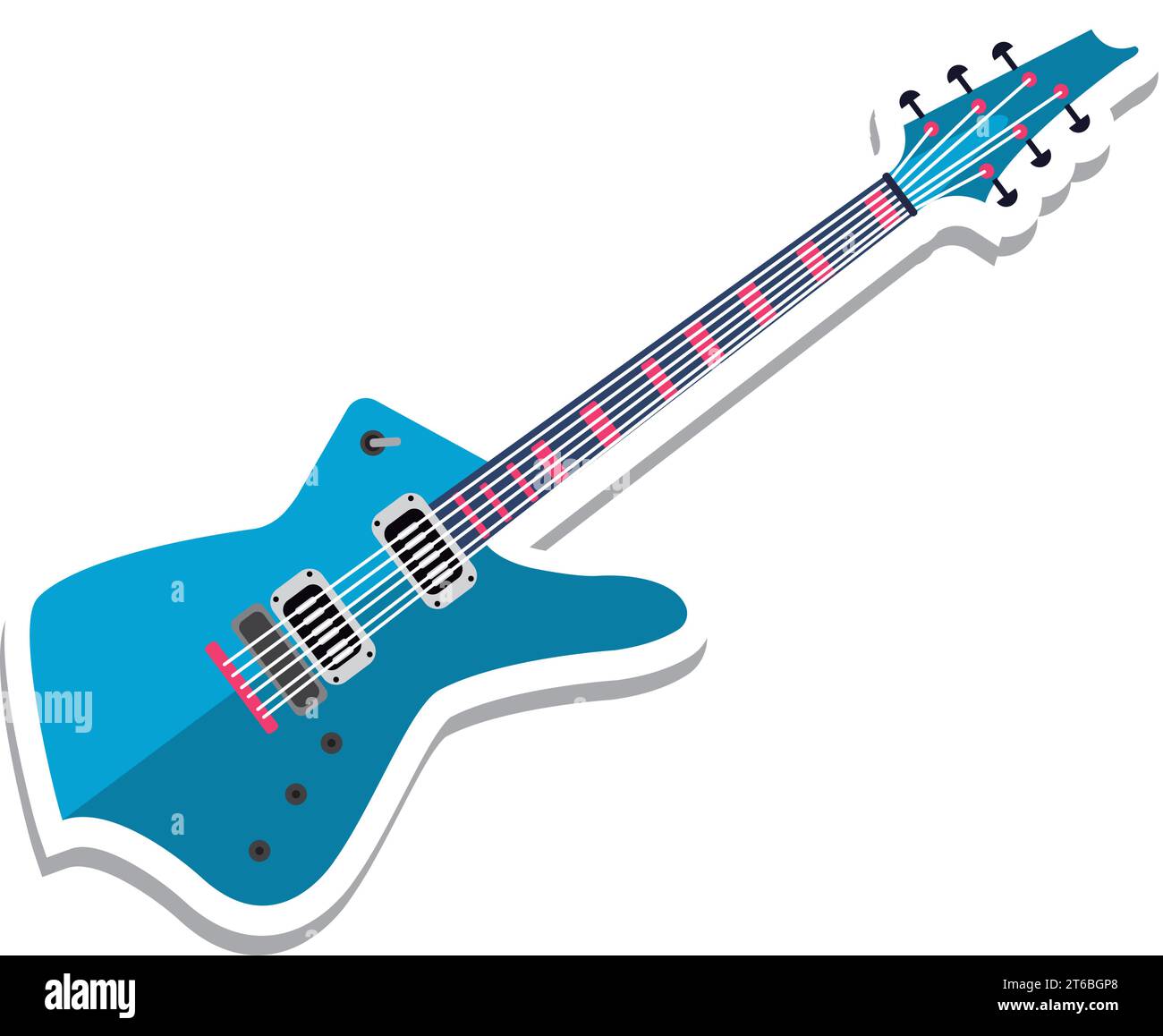 Isolated electric guitar musical instrument sticker Vector Stock Vector ...