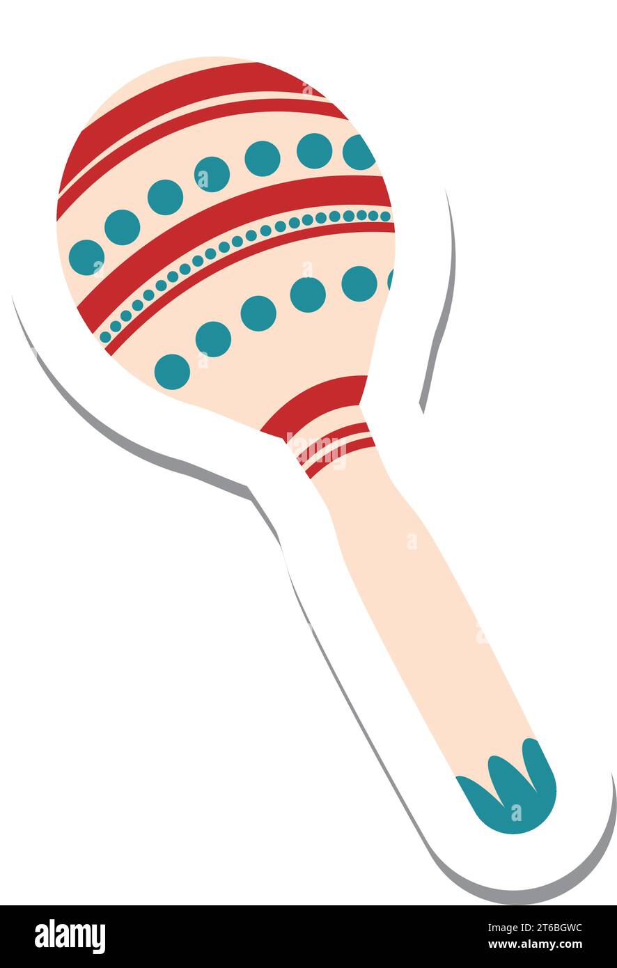 Isolated maraca musical instrument sticker Vector Stock Vector Image ...